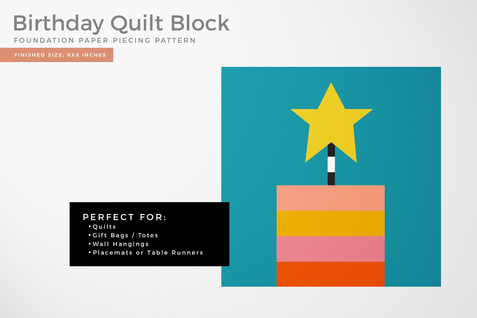 Birthday Quilt Block Foundation Paper Piecing - Etsy