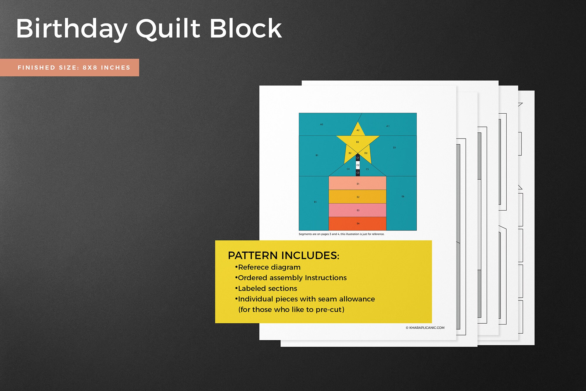 Birthday Quilt Block Foundation Paper Piecing - Etsy