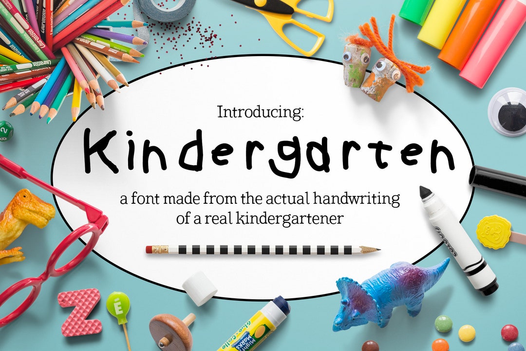 Kindergarten: A Kid's Handwriting Font - Etsy
