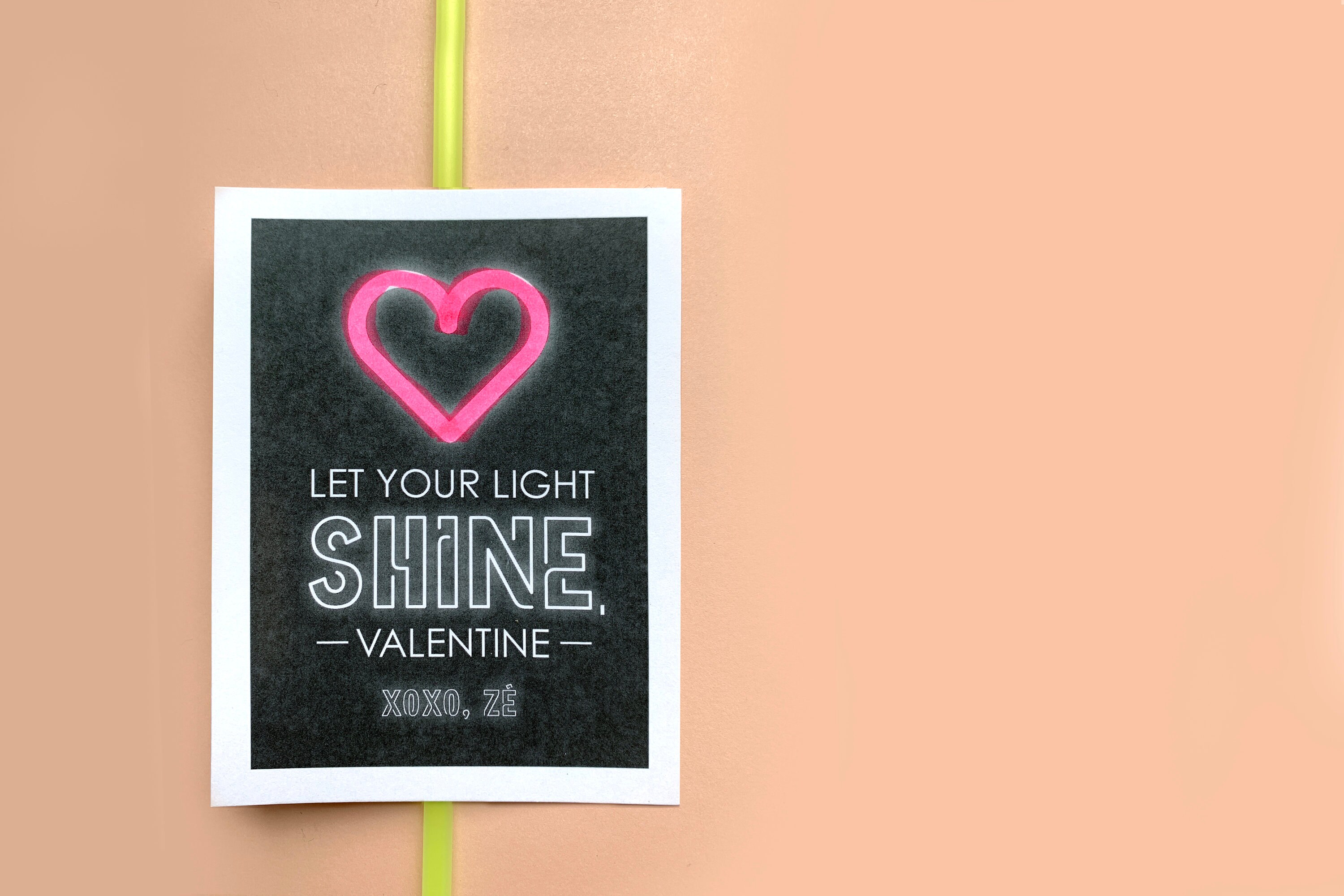 Glow Stick Valentine Cards: Editable Printable DIY (PDF) - Etsy