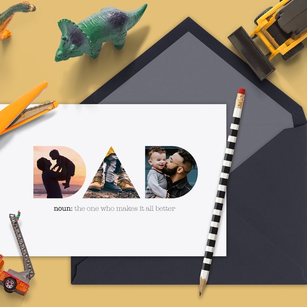 Fathers Day Photo Collage Card Printable - Etsy