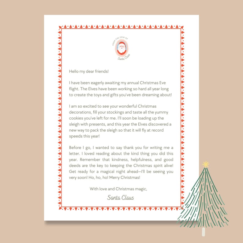 Letter to Santa - Printable Christmas Wish List for Kids, Letter From ...