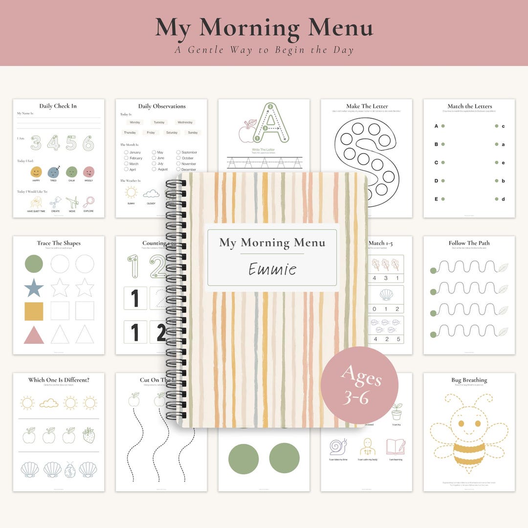 Pre-k Morning Menu: Homeschool Preschool Morning Time, Kindergarten ...