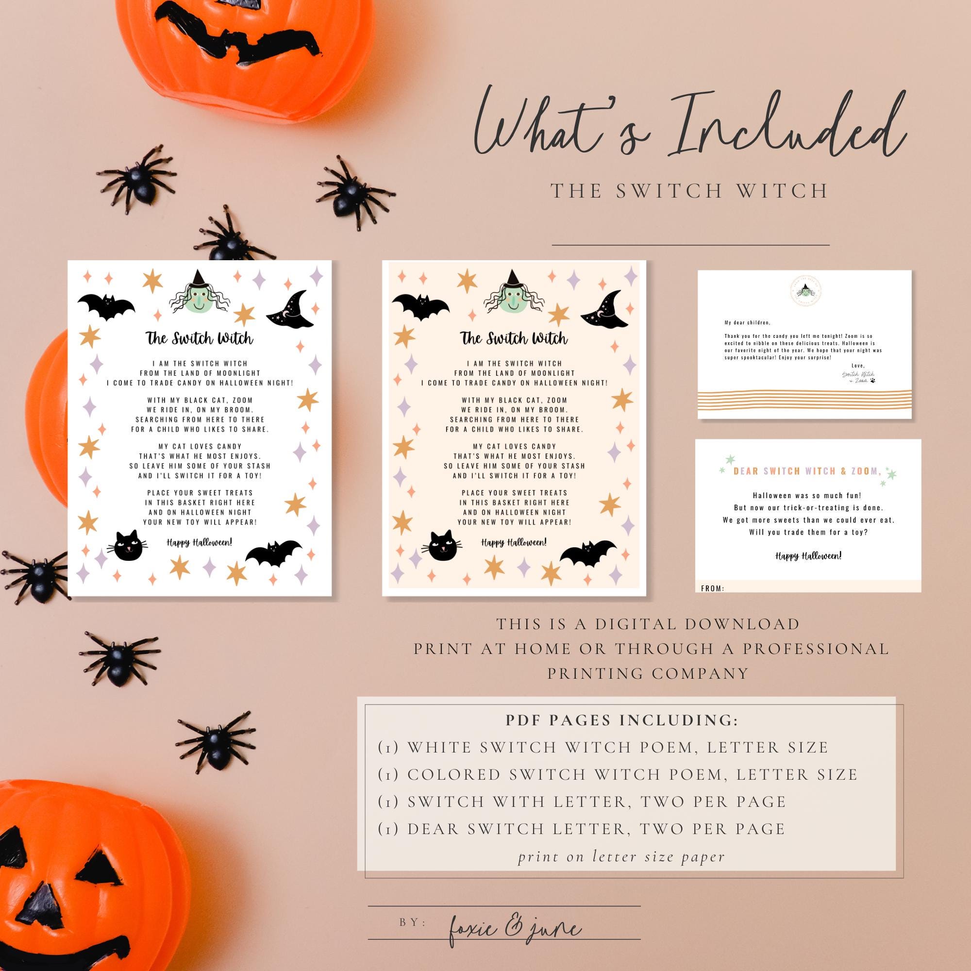 Printable Switch Witch Letter & Poem for Kids - Magical Halloween Candy ...