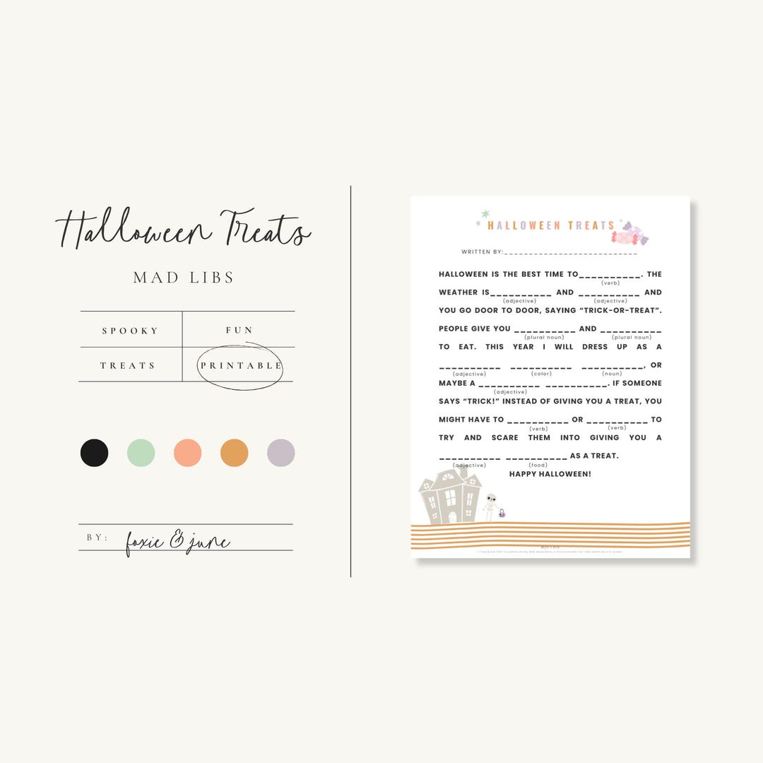 Printable Halloween Mad Libs for Kids - Fun & Educational Party Game ...