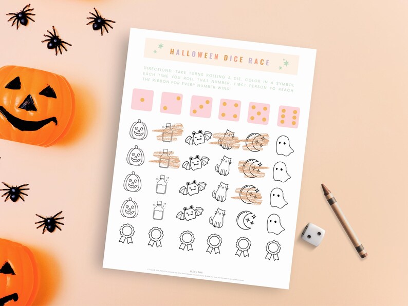 Halloween Dice Game Printable: Kids Party Activity, Trick or Treat ...