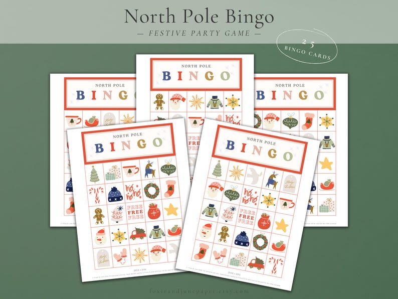North Pole Festive Bingo Game: Budget Friendly Classroom Activity for ...