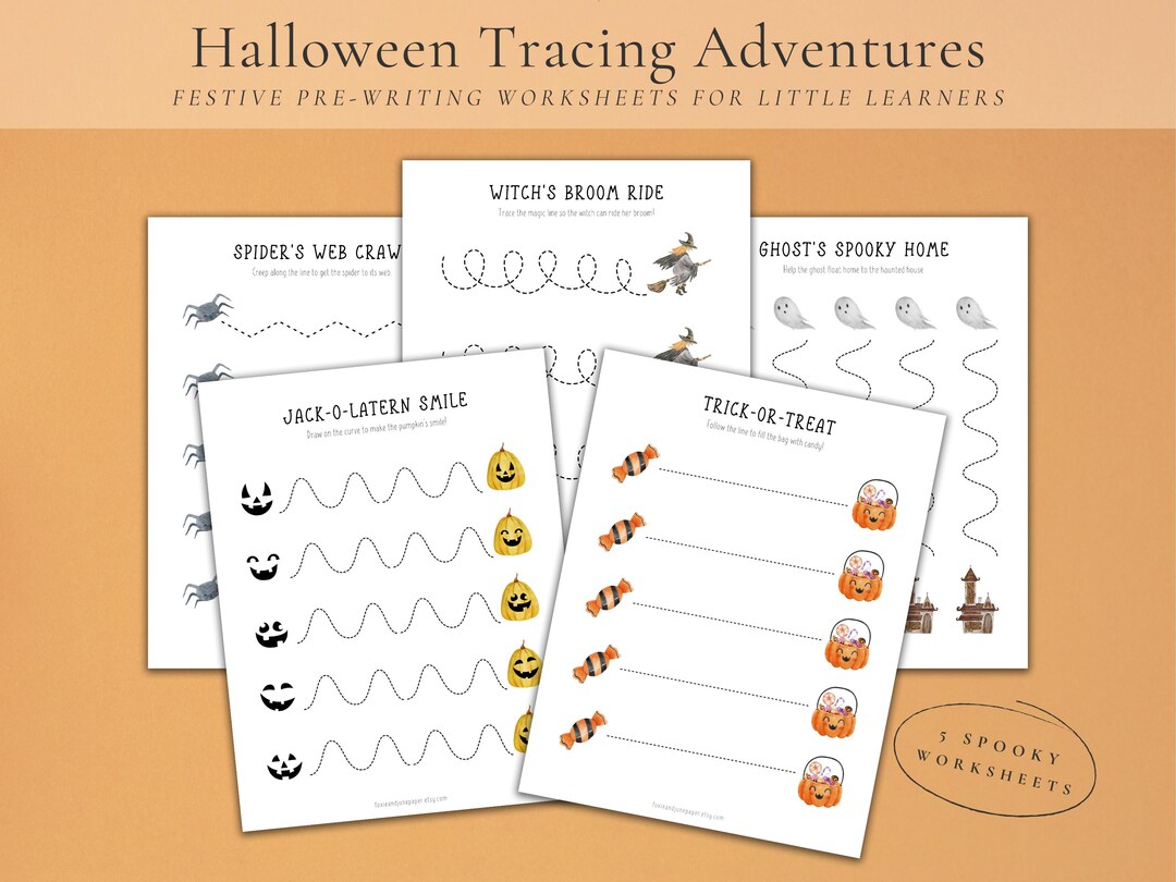 Halloween Line Tracing Worksheets for Preschool: Morning Menu ...