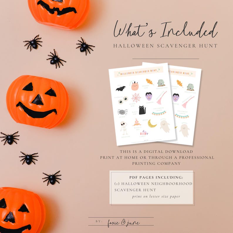Printable Kids Halloween Scavenger Hunt Game for Family Activity or ...