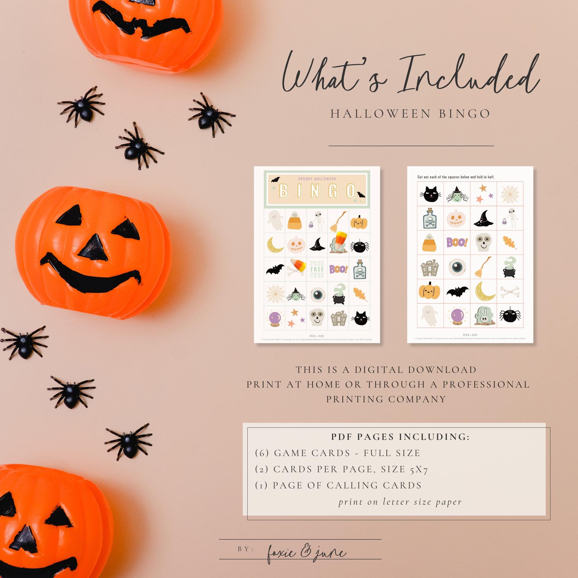 Kids Halloween Bingo: Classroom Party Game, Trick or Treat Fun, Family ...