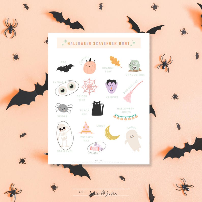Printable Halloween Kids Scavenger Hunt Fun Halloween Game & Perfect ...