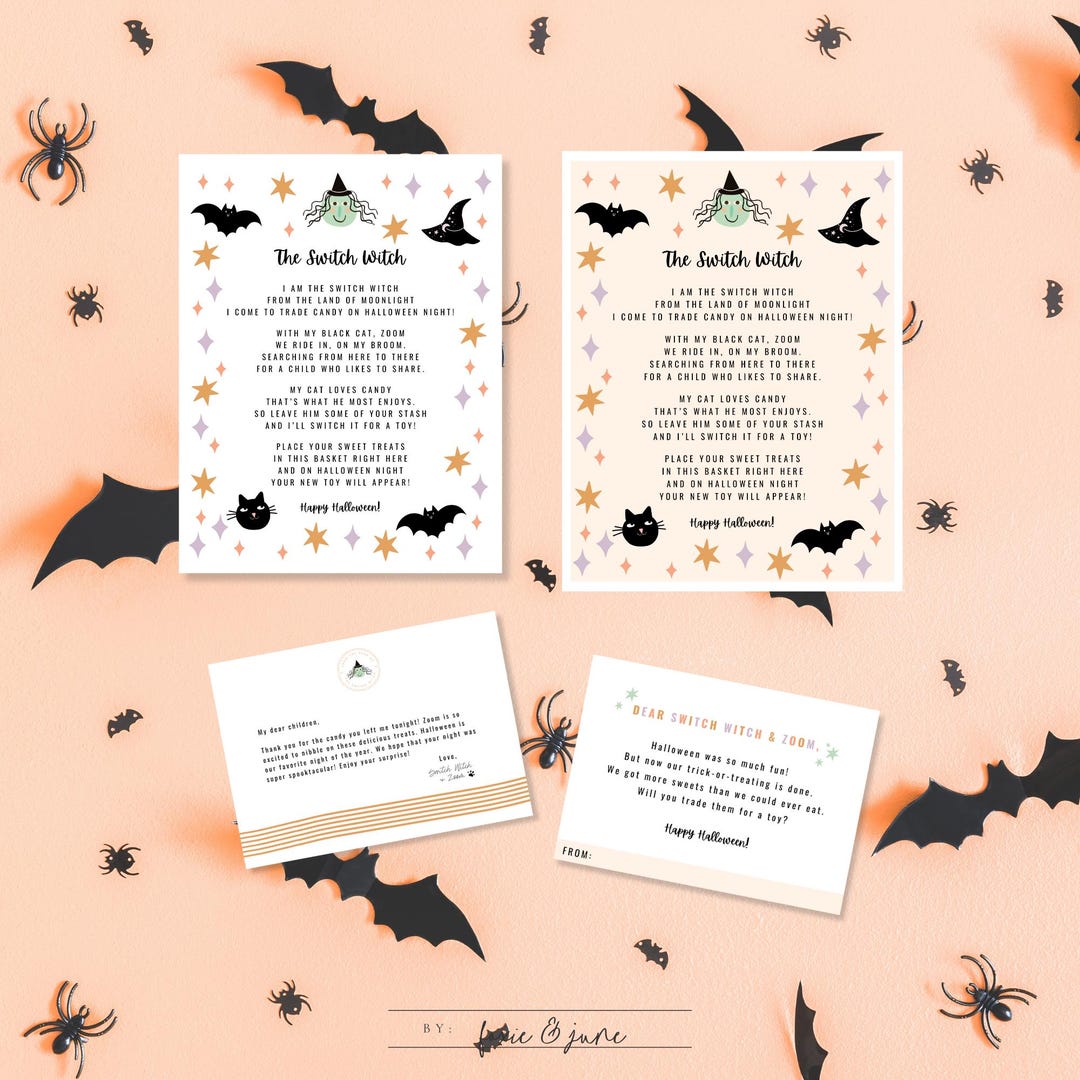 Printable Switch Witch Letter & Poem for Kids - Magical Halloween Candy ...