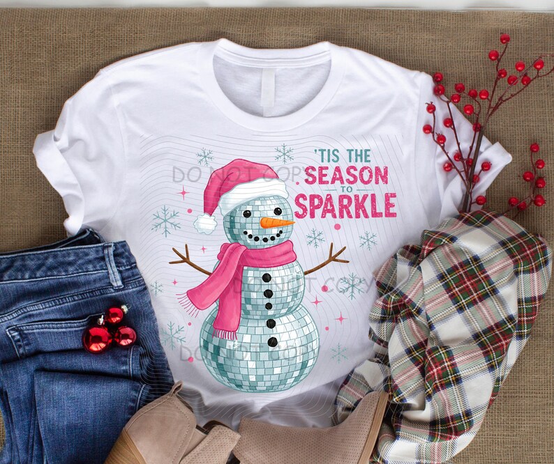 Tis the Season to Sparkle PNG Snowman - Etsy