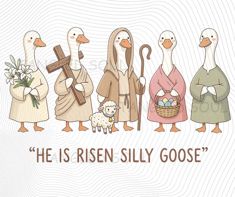 He is Risen Silly Goose PNG Easter Matthew 28:6 - Etsy