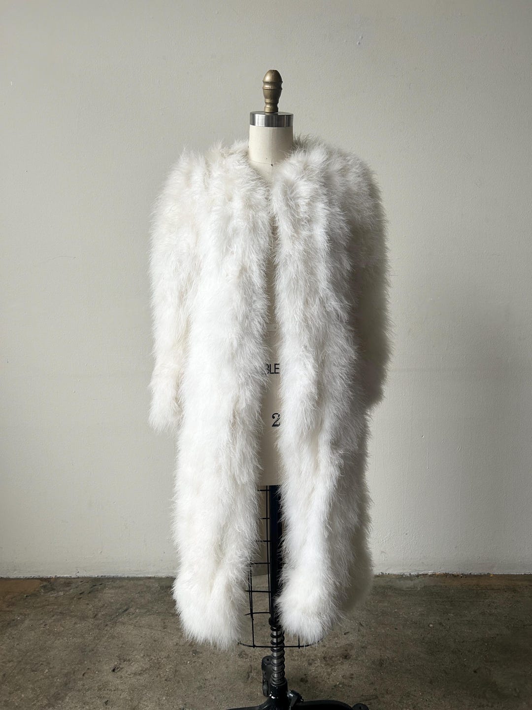 3409o / White Marabou Feather Coat - Etsy