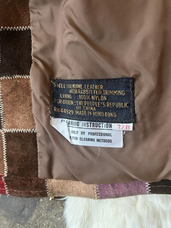 1970s patchwork rabbit fur cropped jacket - Gem