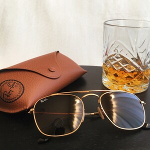 Vintage Mens Ray-ban Sunglasses Gold Metal Frame With Brown Glass Lens ...