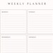 Minimalist Weekly Planner Digital Printable - Etsy