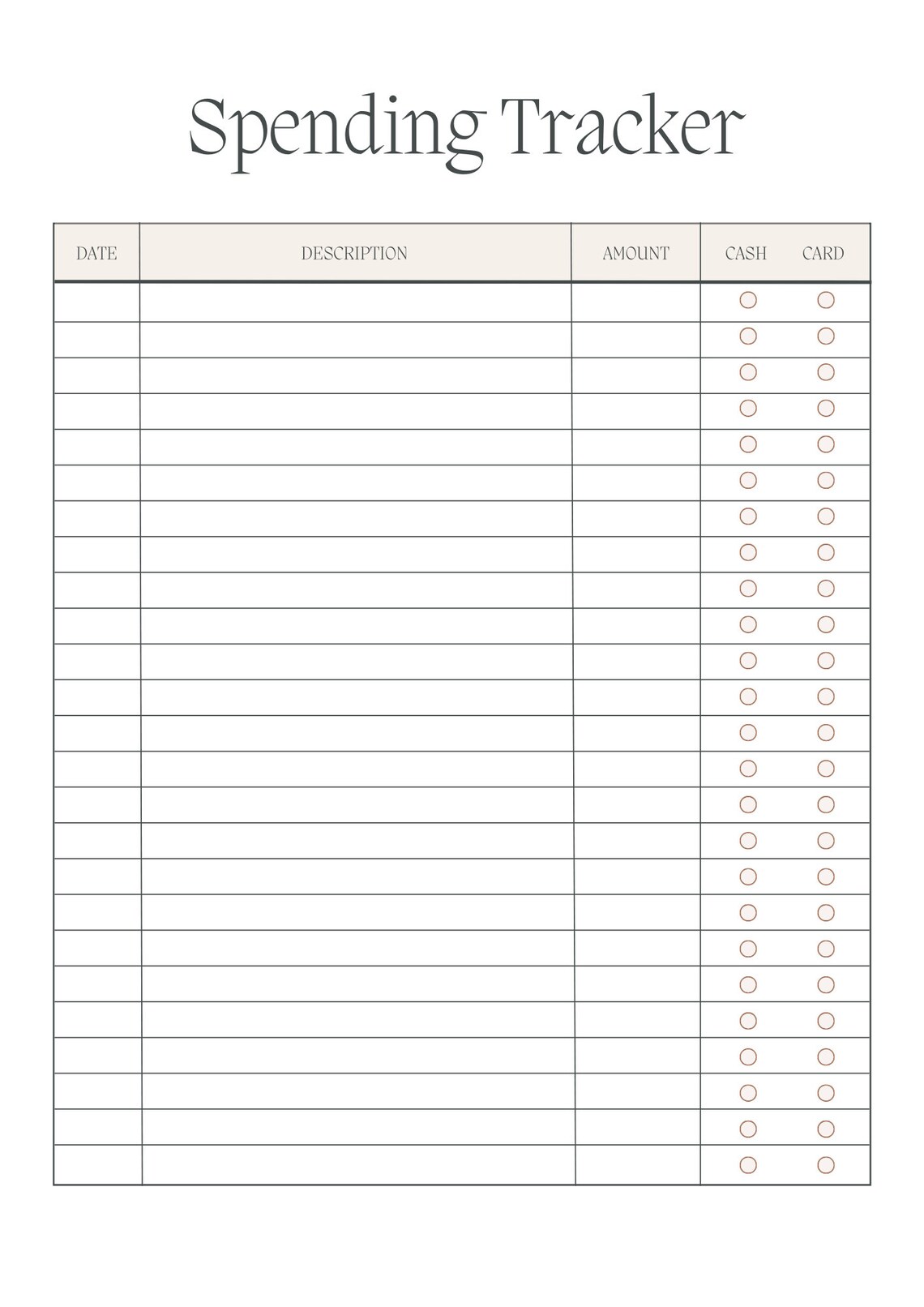 Minimalist Spending Tracker Planner, Digital - Etsy