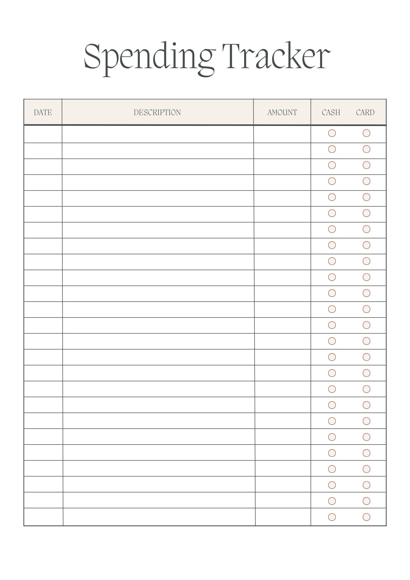 Minimalist Spending Tracker Planner, Digital - Etsy