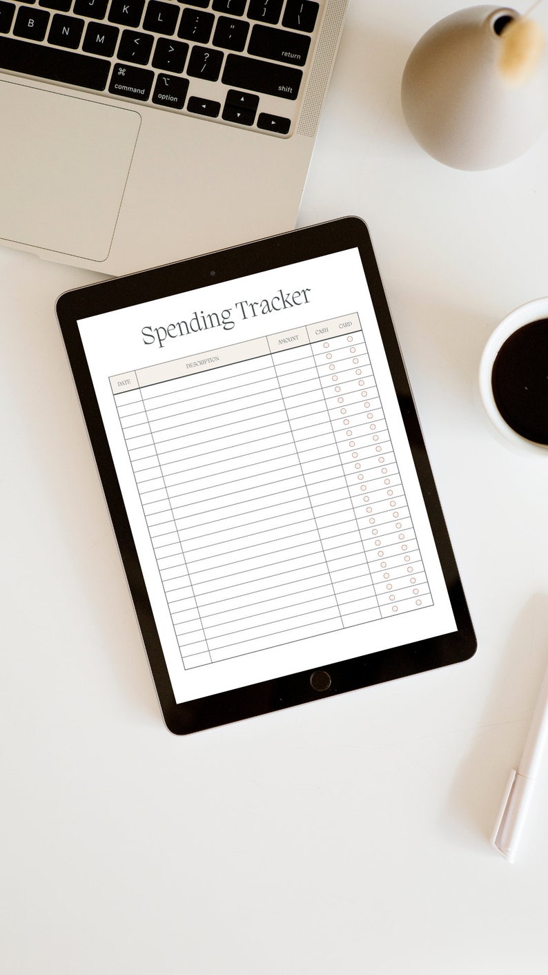 Minimalist Spending Tracker Planner, Digital - Etsy