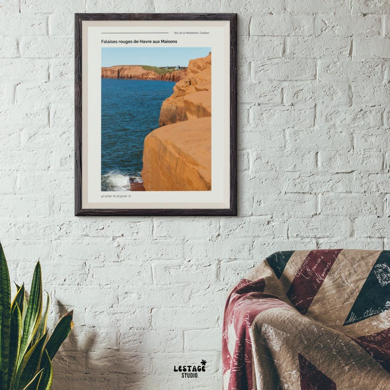 Photo Poster Magdalen Islands – Red Cliffs – Canadian Coastline ...