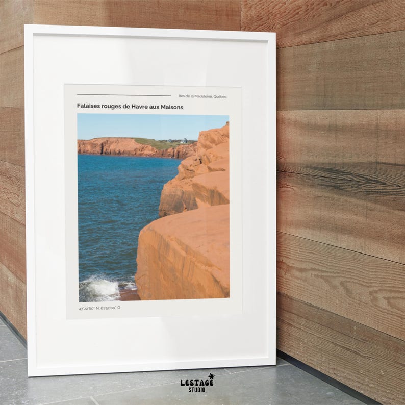 Photo Poster Magdalen Islands – Red Cliffs – Canadian Coastline ...