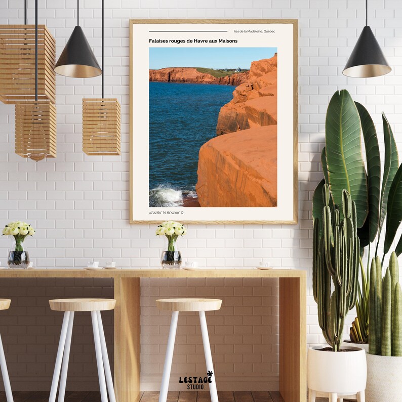 Photo Poster Magdalen Islands – Red Cliffs – Canadian Coastline ...