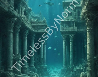 Atlantis Print Wall Art Full Color Digital Download Digital Print 2-4 ...