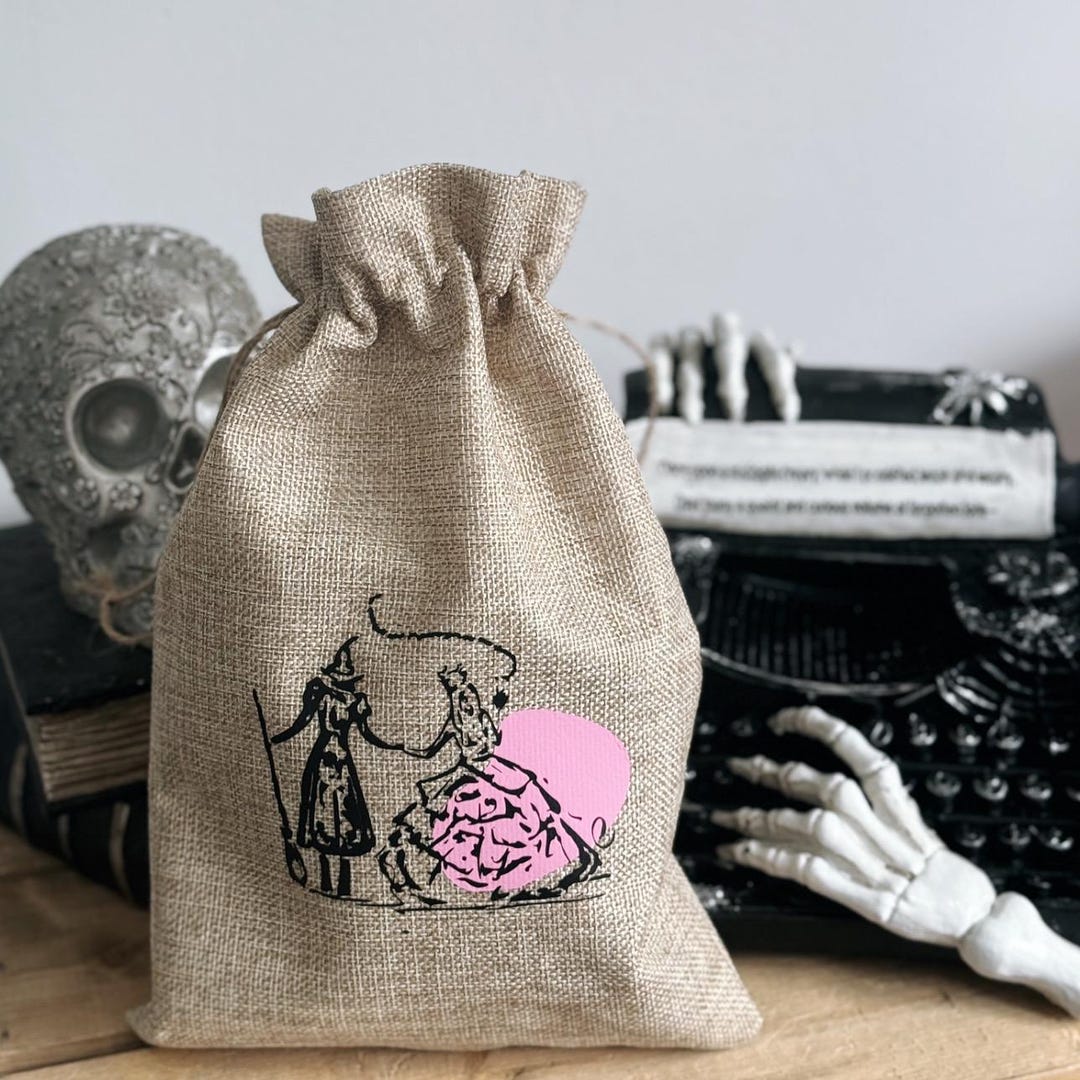 Glinda and Elphaba Halloween Treat Bag Drawstring Jute Bag Great for ...