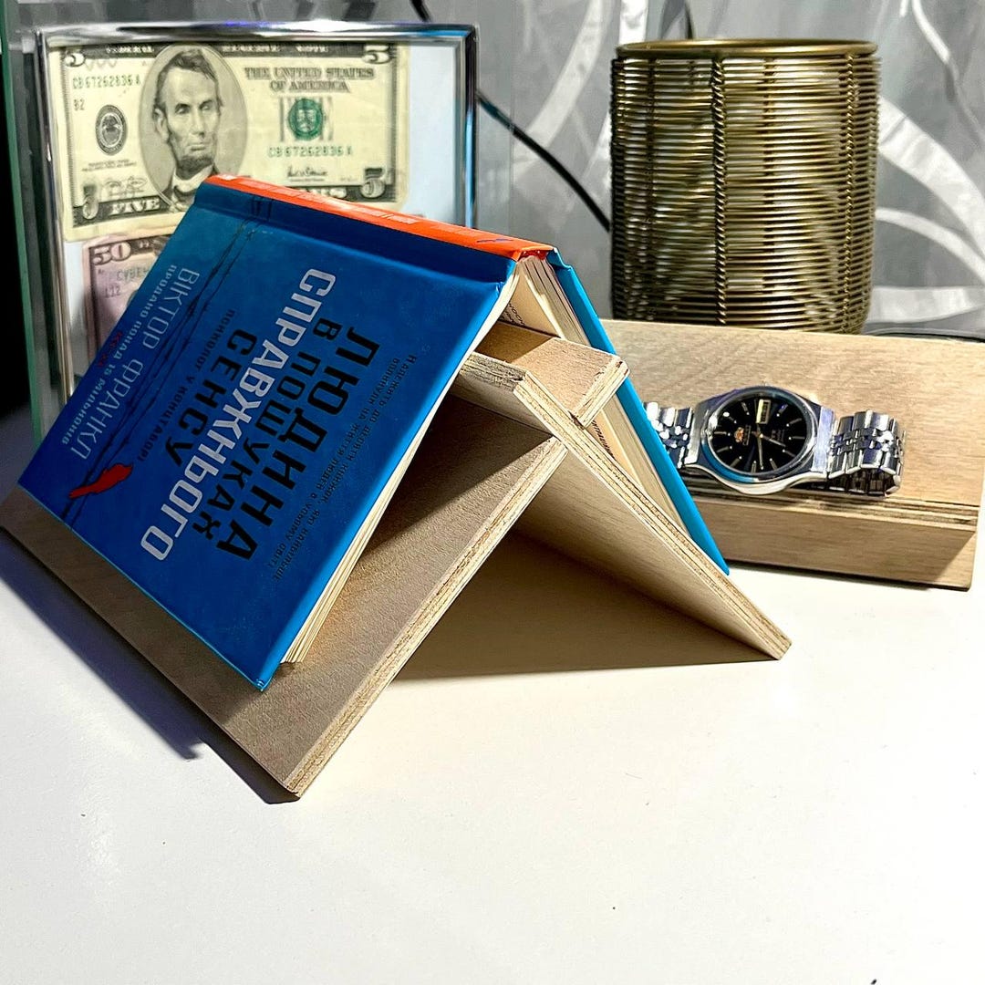 Wooden Book Rest – Minimalist Book Holder for Nightstand & Desk Holder ...