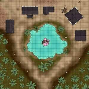 Desert Outpost W/roofs Battle Map, D&D Battle Map, Dungeons and Dragons ...