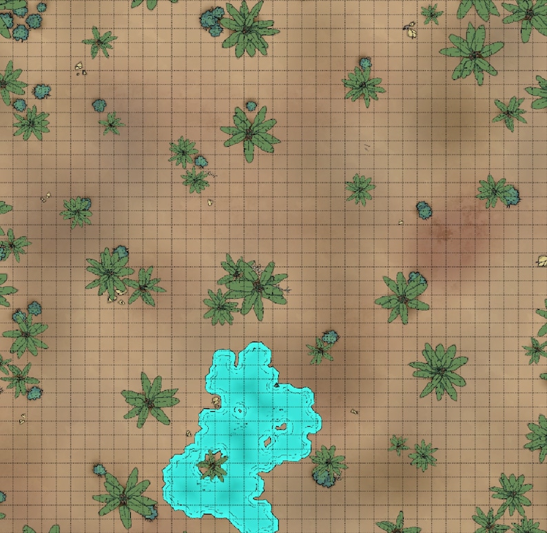 Palm Tree Oasis Battle Map, D&D Battle Map, Dungeons and Dragons, Dnd ...