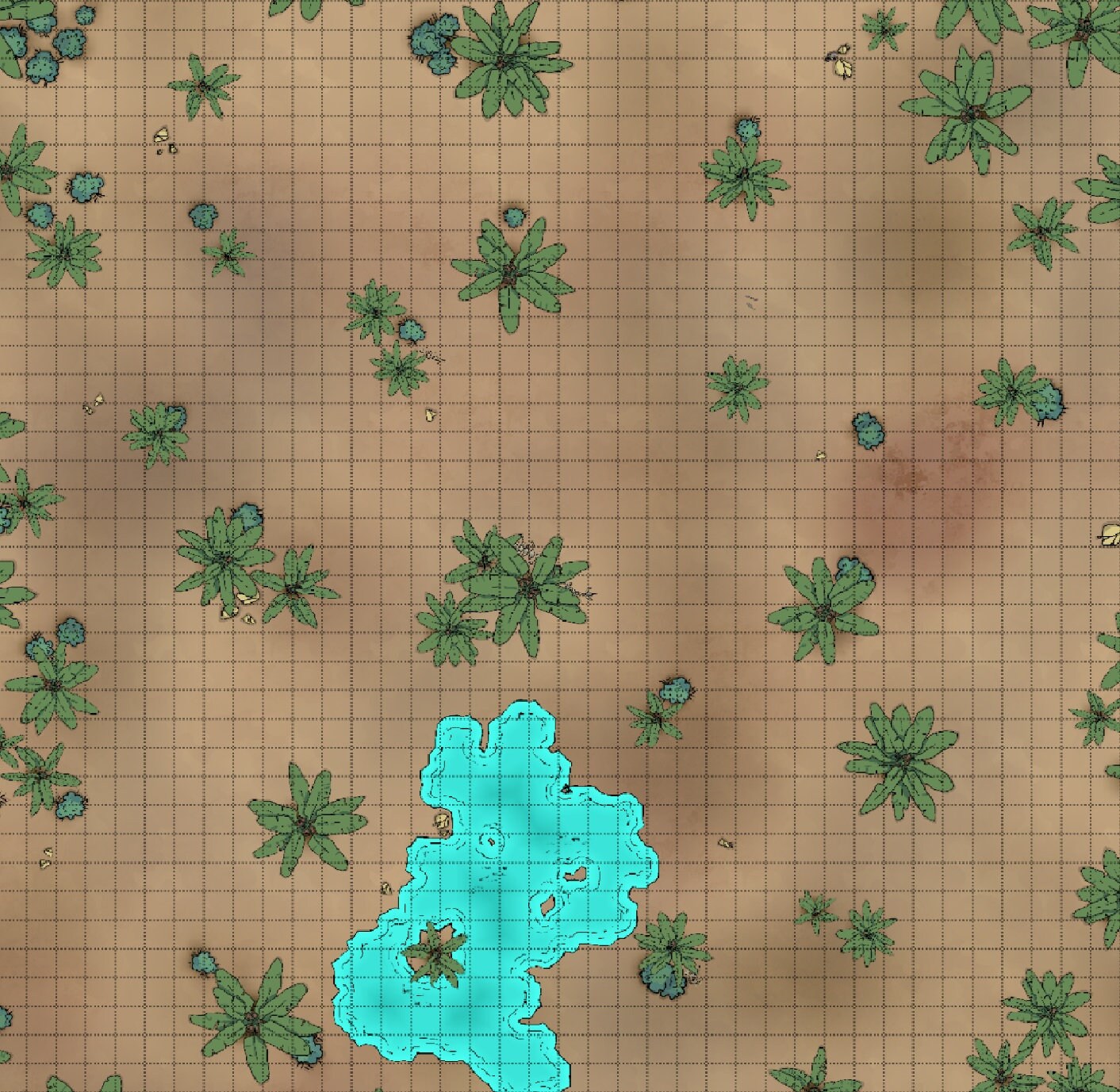 Palm Tree Oasis Battle Map, D&D Battle Map, Dungeons and Dragons, Dnd ...