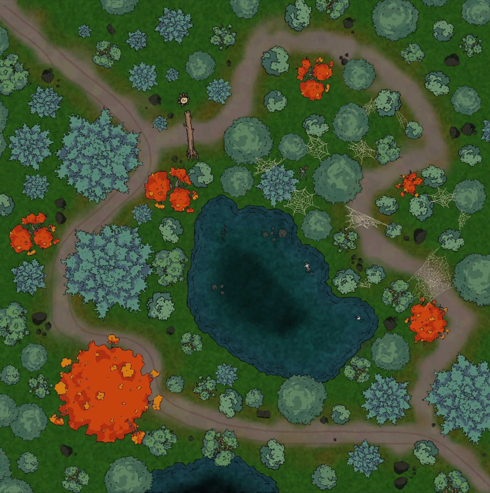 Woodland Fork Battle Map, D&D Battle Map, Dungeons and Dragons, Dnd ...
