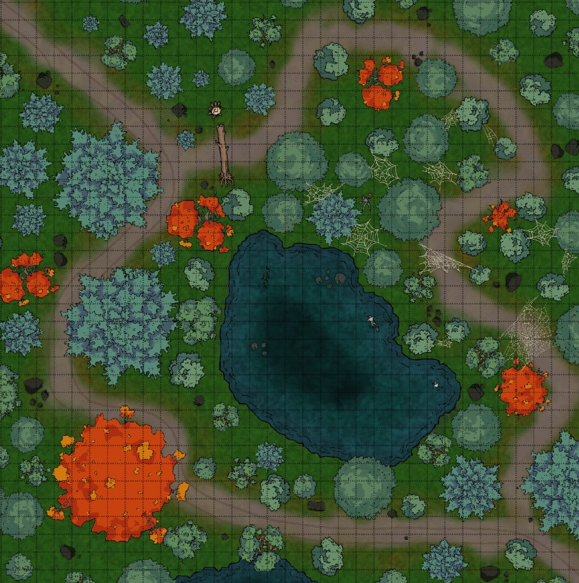 Woodland Fork Battle Map, D&D Battle Map, Dungeons and Dragons, Dnd ...