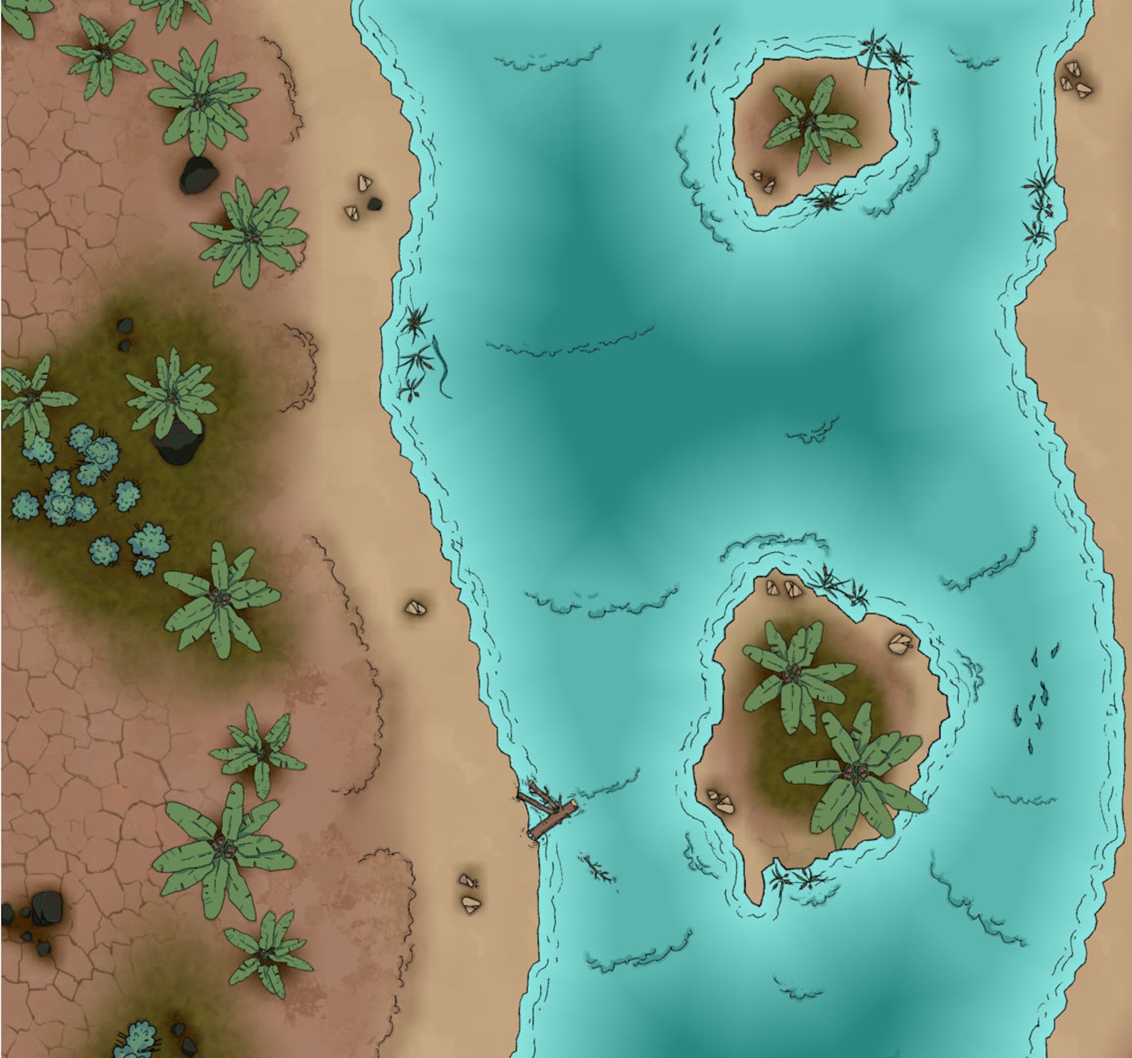Tropical River Battle Map, D&D Battle Map, Dungeons and Dragons, Dnd ...