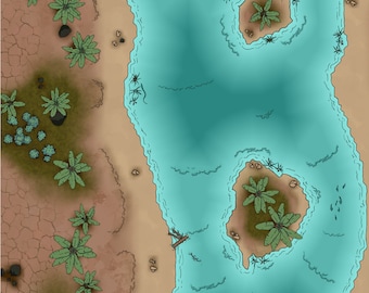 River Path Battle Map, Dnd Battle Map, D&D, Battlemap, Dungeons and ...