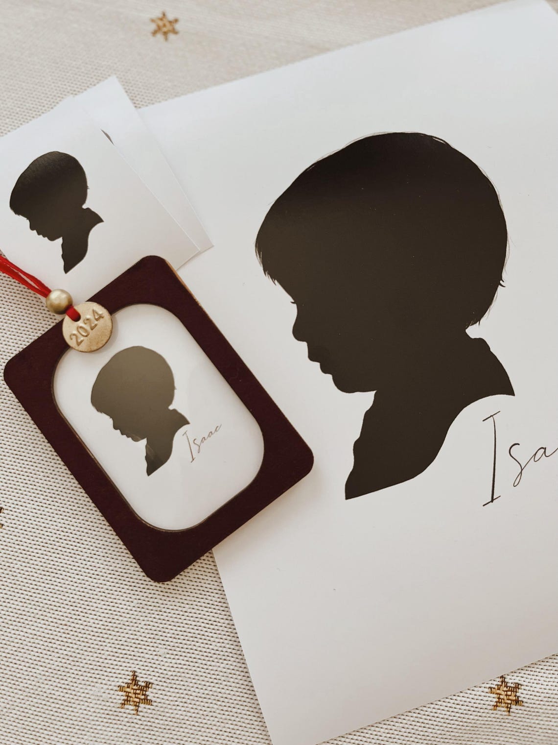 Custom Silhouette Portrait From Photo | Hand-drawn Physical Print ...