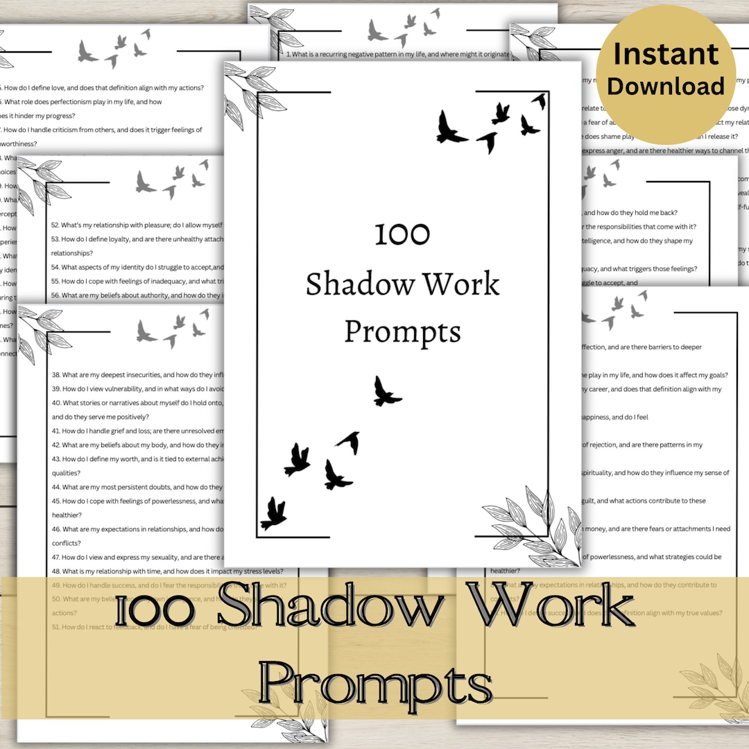 100 Shadow Work Prompts Printable PDF - Etsy