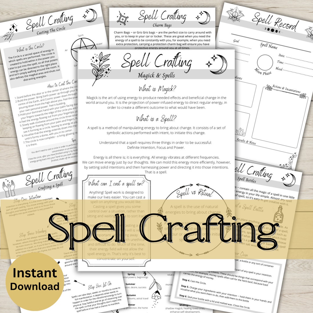 Spell Crafting Guide Printable How to Create a Spell Witch Tools ...
