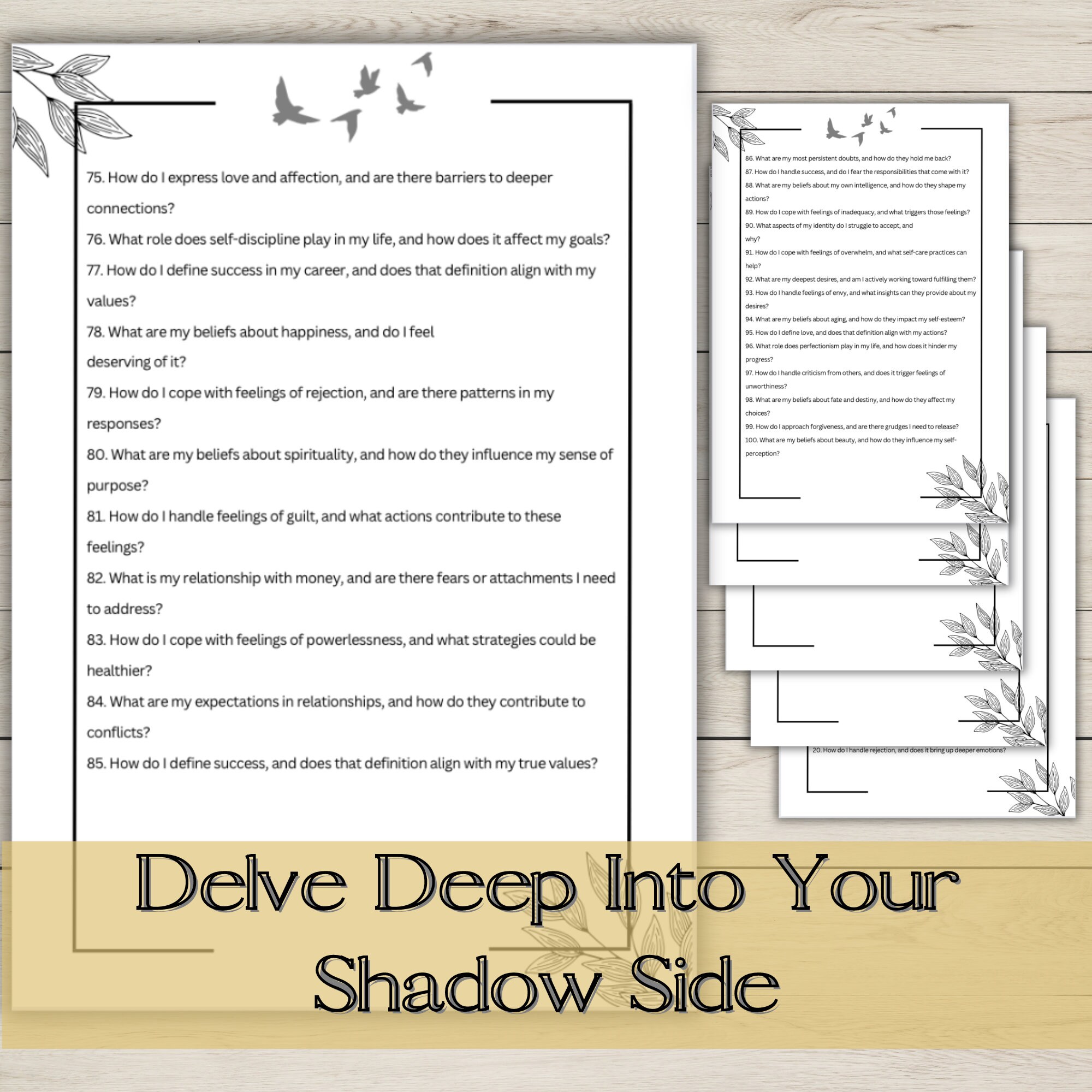 100 Shadow Work Prompts Printable PDF - Etsy
