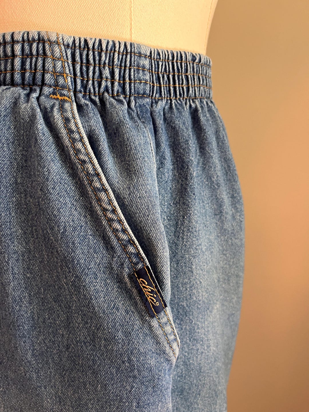 90s Vintage VF Jeanswear High-waisted Pull-on Denim Shorts 12 - Etsy