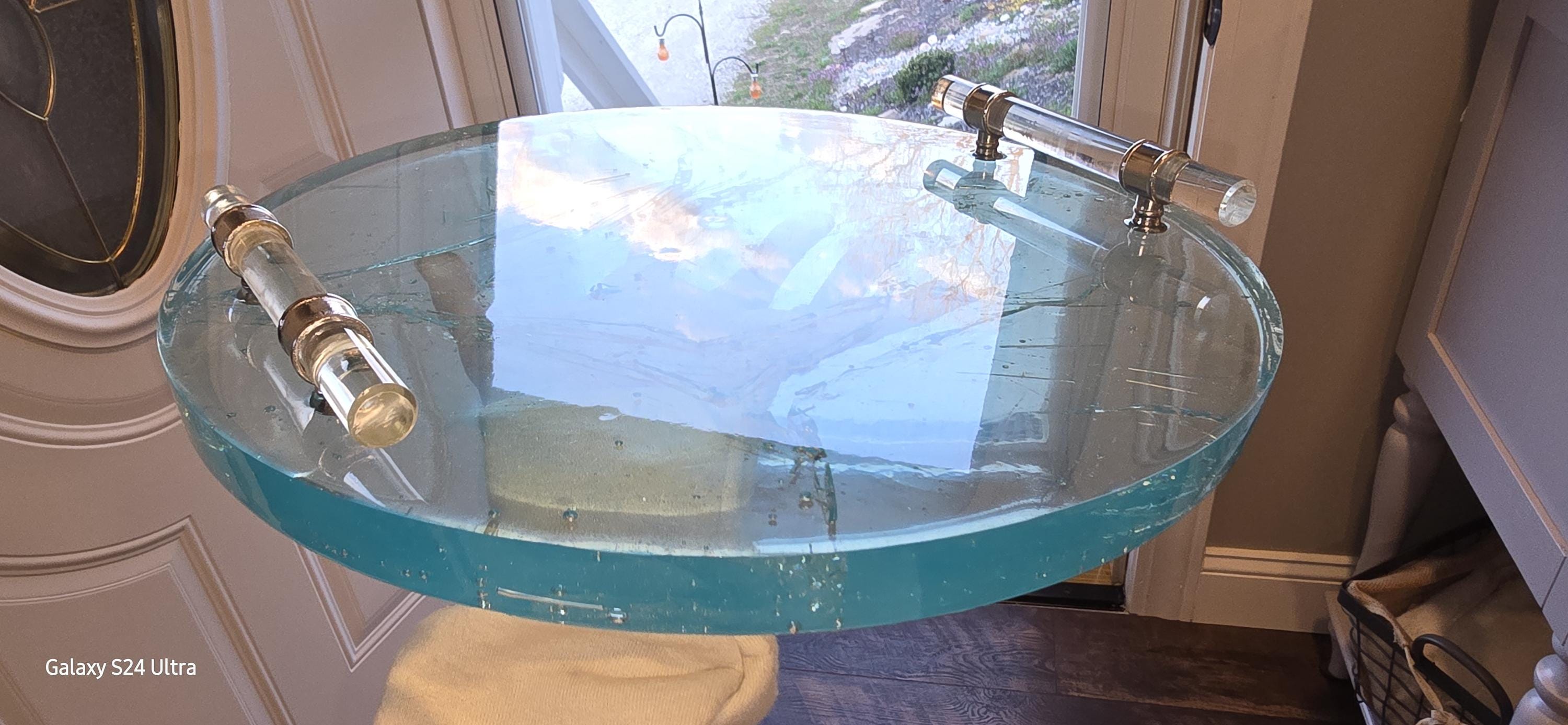 Handmade Glass-like Crackle Tray With Handles. - Etsy