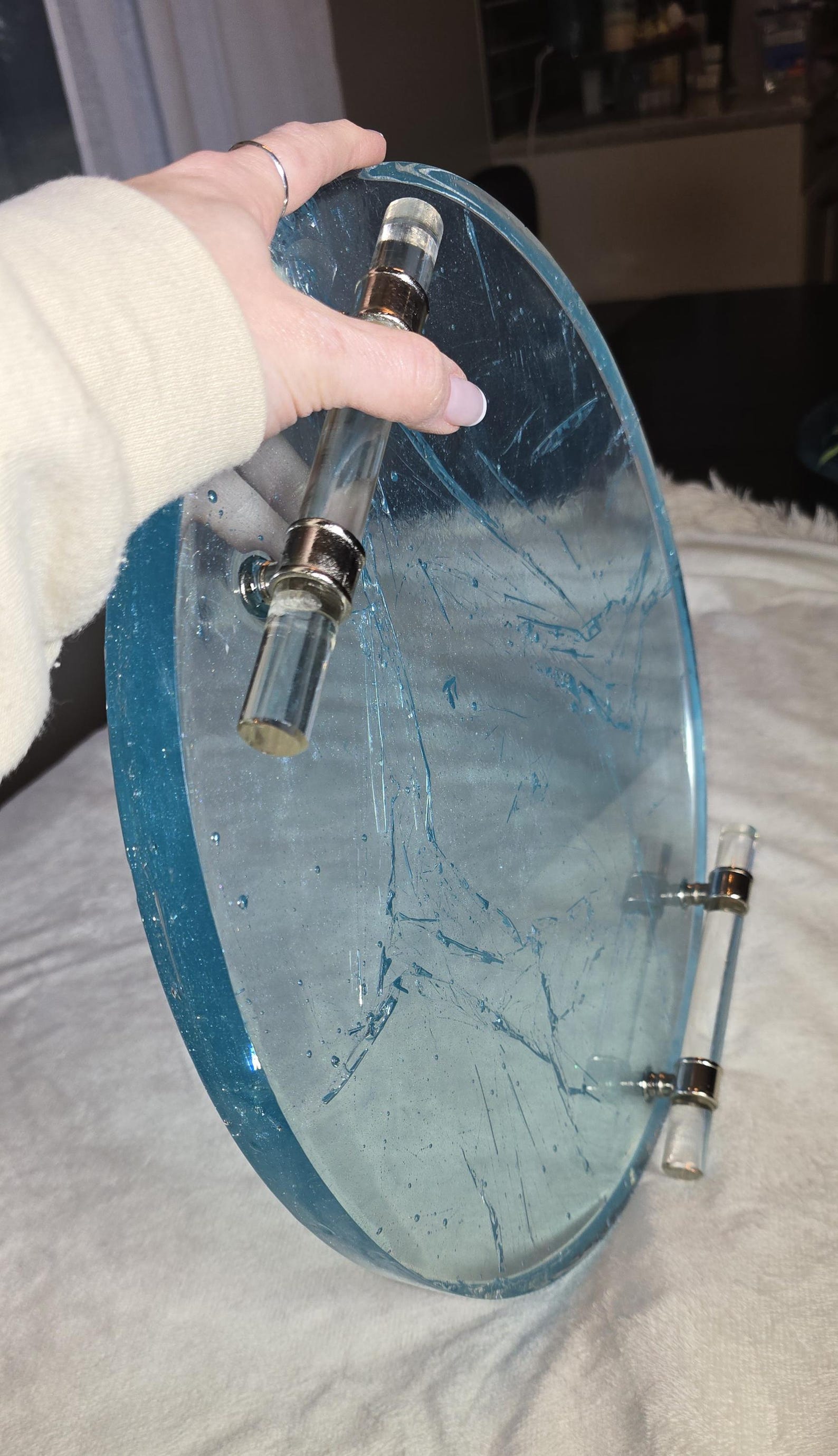 Handmade Glass-like Crackle Tray With Handles. - Etsy