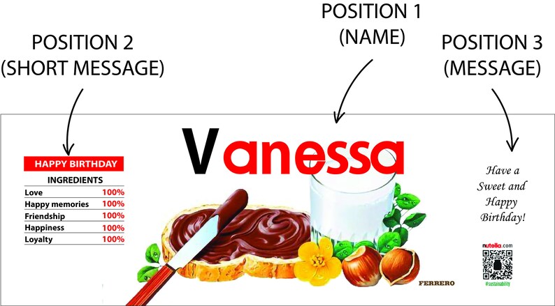 Personalised Nutella Digital Label DIGITAL LABEL ONLY Any Name , Short ...