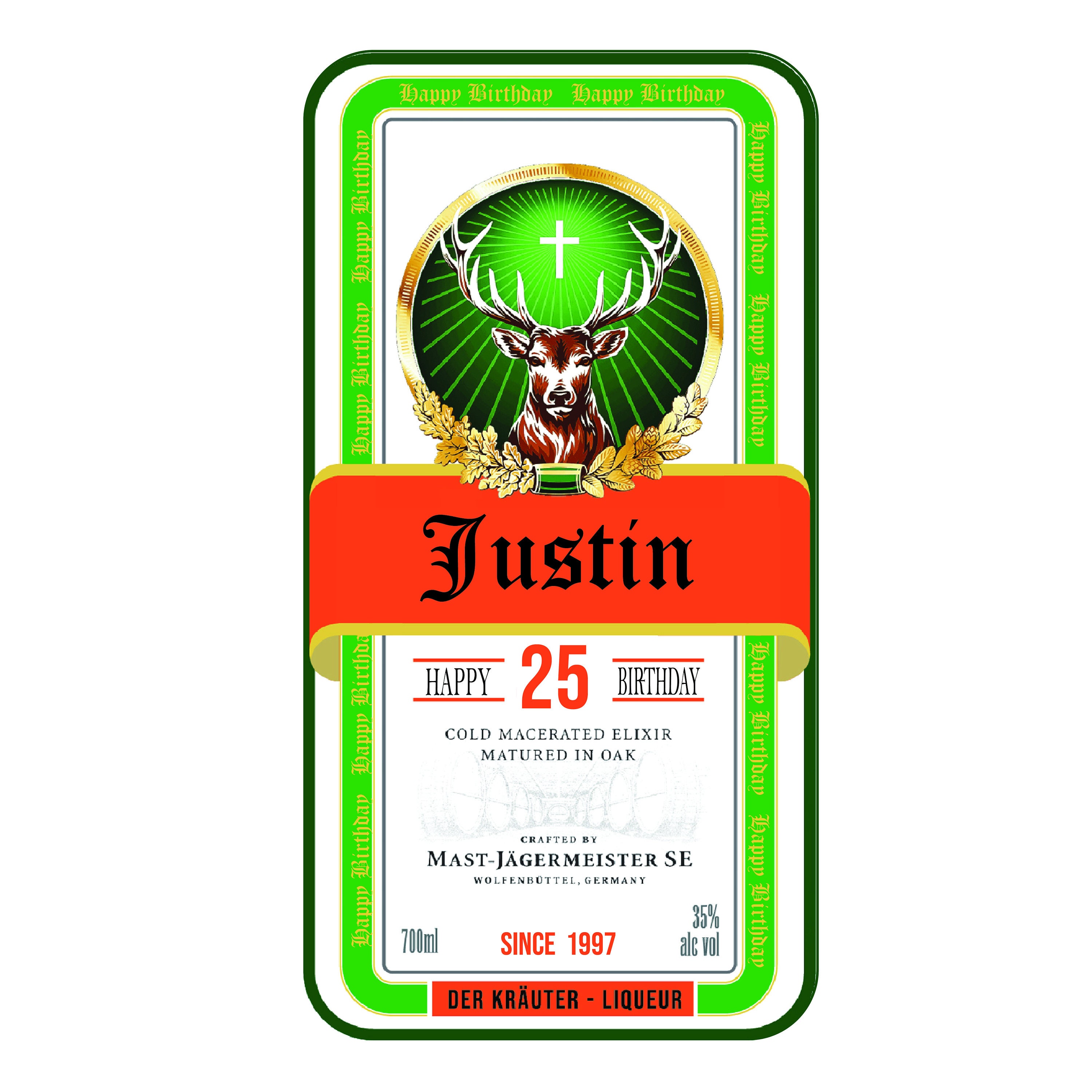 Personalised Jagermeister Digital Label - *DIGITAL LABEL ONLY* - Name ...