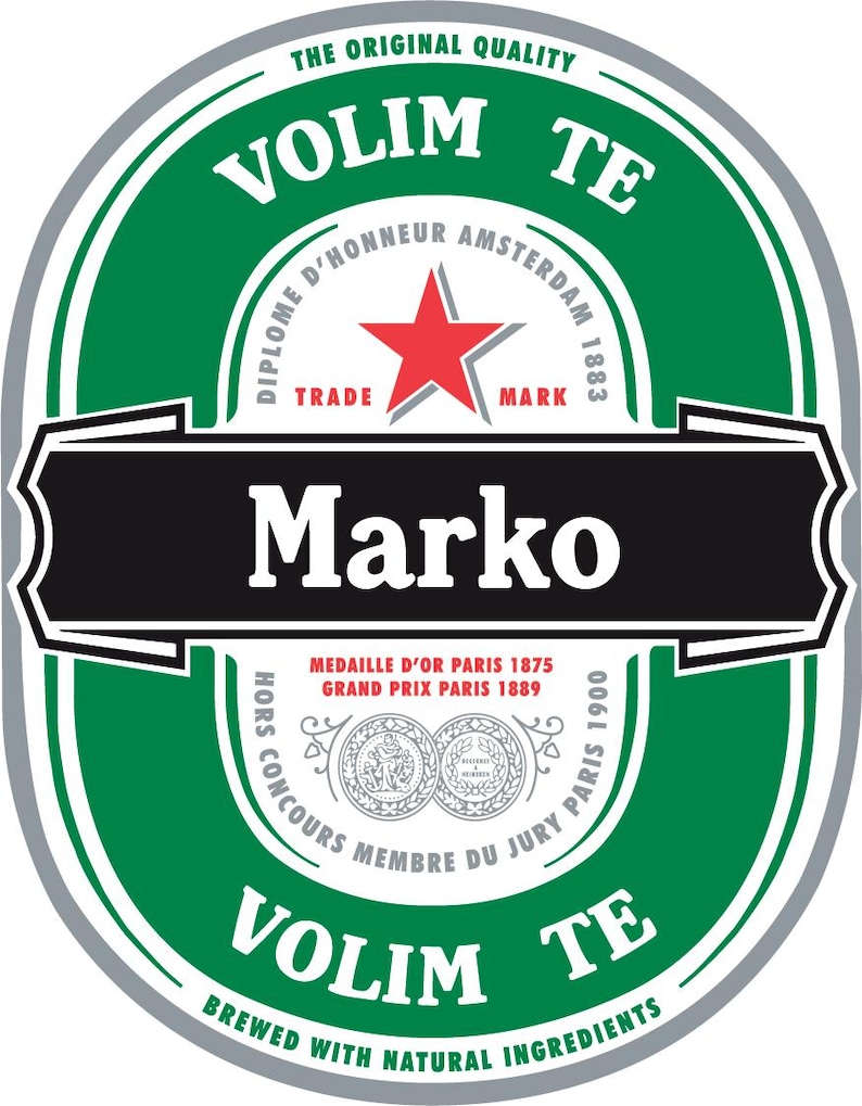 Personalized Beer Heineken DIGITAL LABEL - Bithday Present - Wedding ...