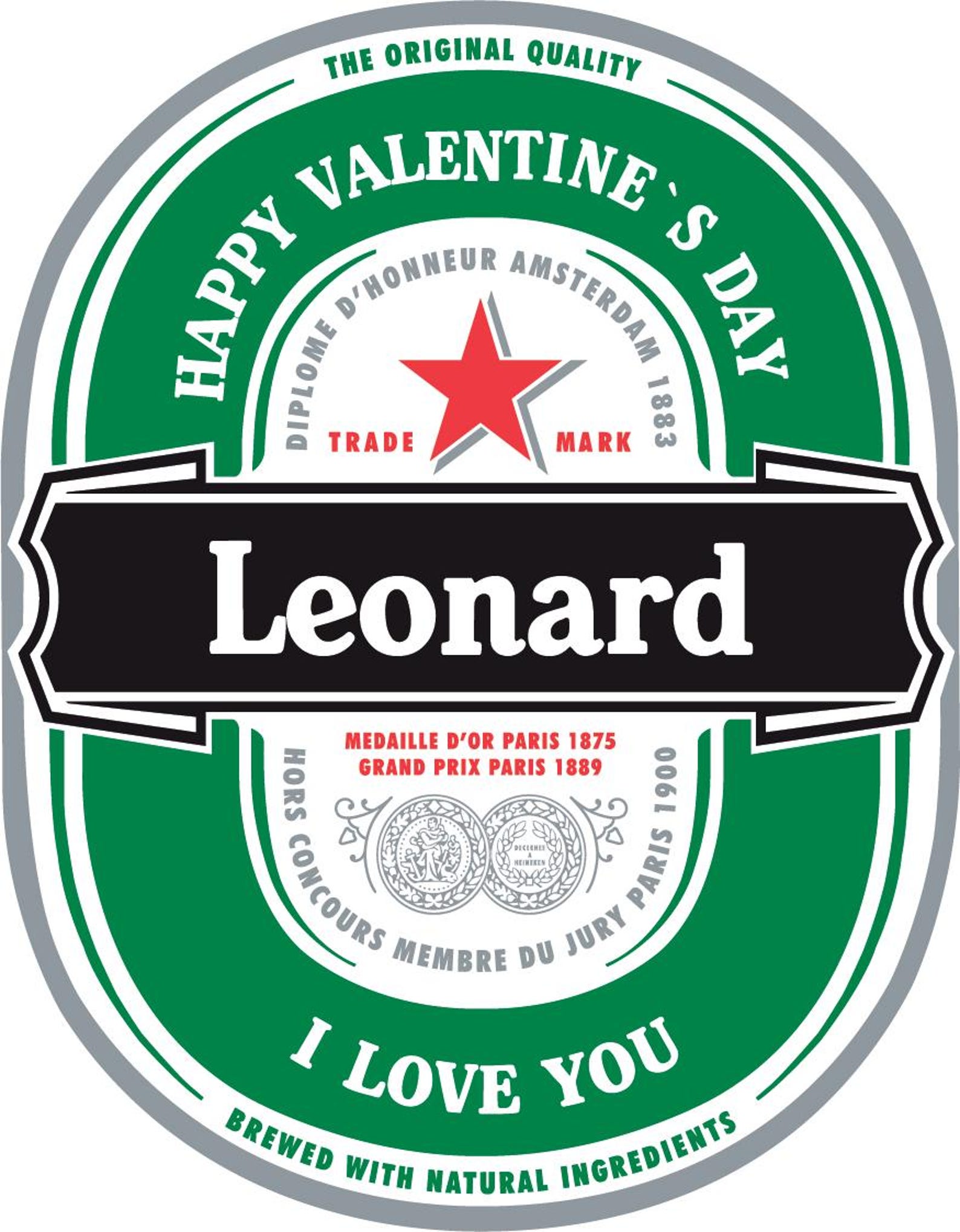 Personalized Beer Heineken DIGITAL LABEL - Bithday Present - Wedding ...