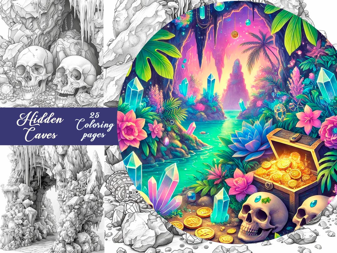 25 Hidden Treasures Coloring Pages | Adult and Kids Coloring Book ...